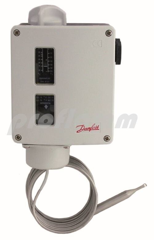 Danfoss termostat RT101 25/90 grC, 2 mtr. kap.rør, 9,5 x L110mm - Øwre ...